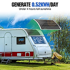 ECO-WORTHY Flexible Solar Panel 130 Watt 12 Volt Monocrystalline Semi-Flexible Bendable for Off- Grid System Motorhome, RV, Caravan, Camper, Boats, Roofs, Uneven Surfaces