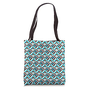 Blue and Brown Patchwork Quilt Cozy Pattern Tote Bag