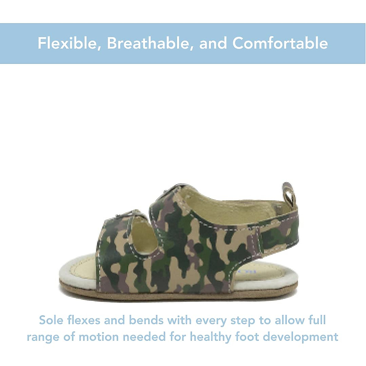 Robeez First Kicks Baby Boy and Unisex Sandals for Infant/Toddlers - Nakai Brown - 6-9 Months