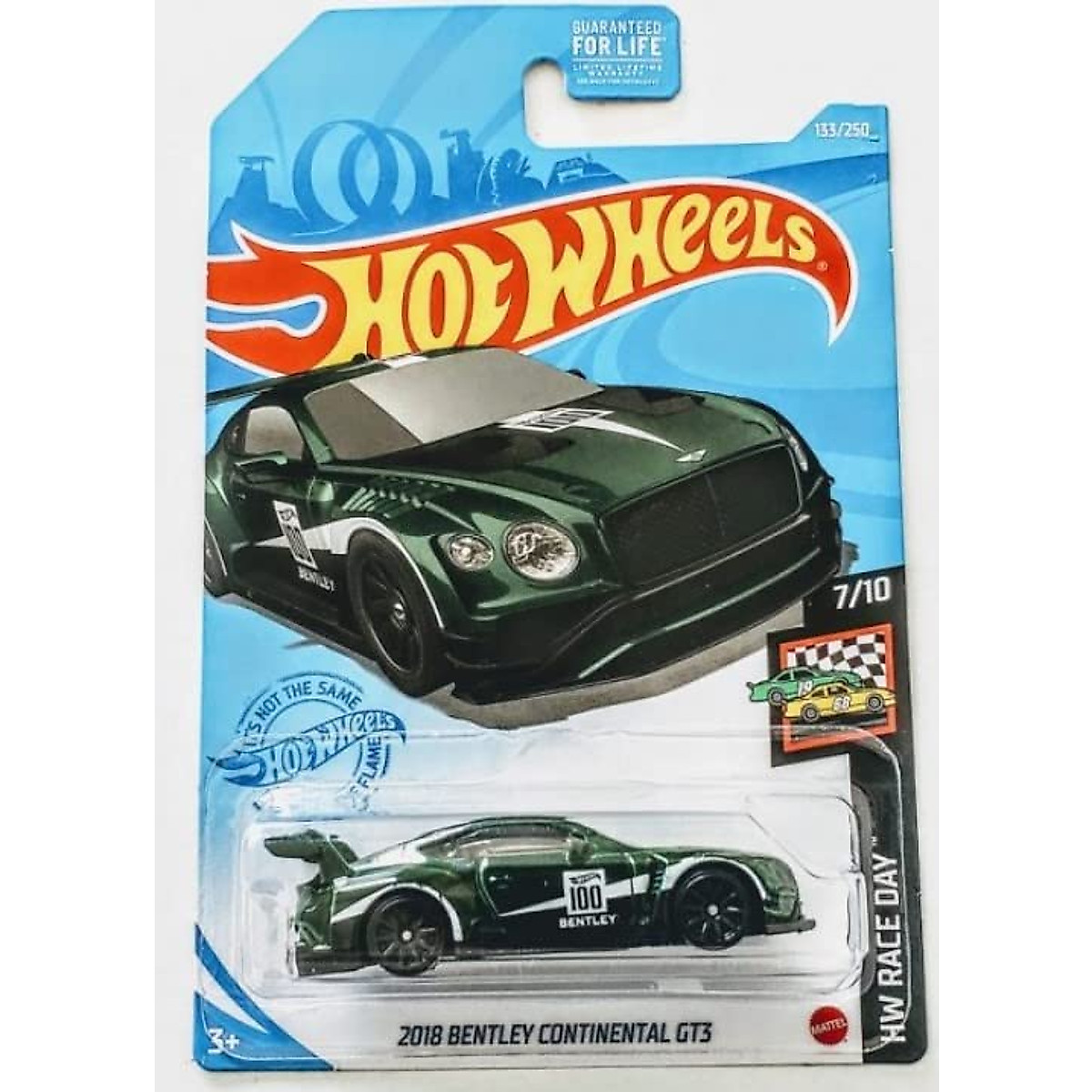 Hot Wheeels 2018 Bentley Continental GT3, Race Day 7/10 [Forest Green] 133/250