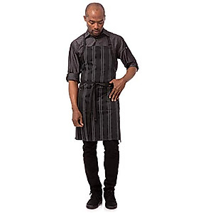 Chef Works Unisex Presidio Bib Apron, Black Gray, One Size