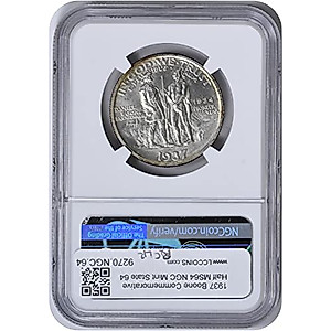 1937 P Boone Commemorative Silver Half NGC MS64