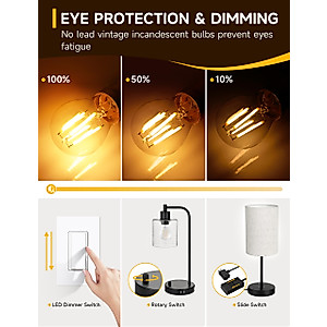 UNILAMP A15 Dimmable LED Light Bulbs, E26 Edison Light Bulb 40 Watt Equivalent, 5W LED Filament Light Bulb, Warm White 2700K, 500LM Ceiling Fan Light Bulbs for Vintage Appliance Bulb, 4 Pack