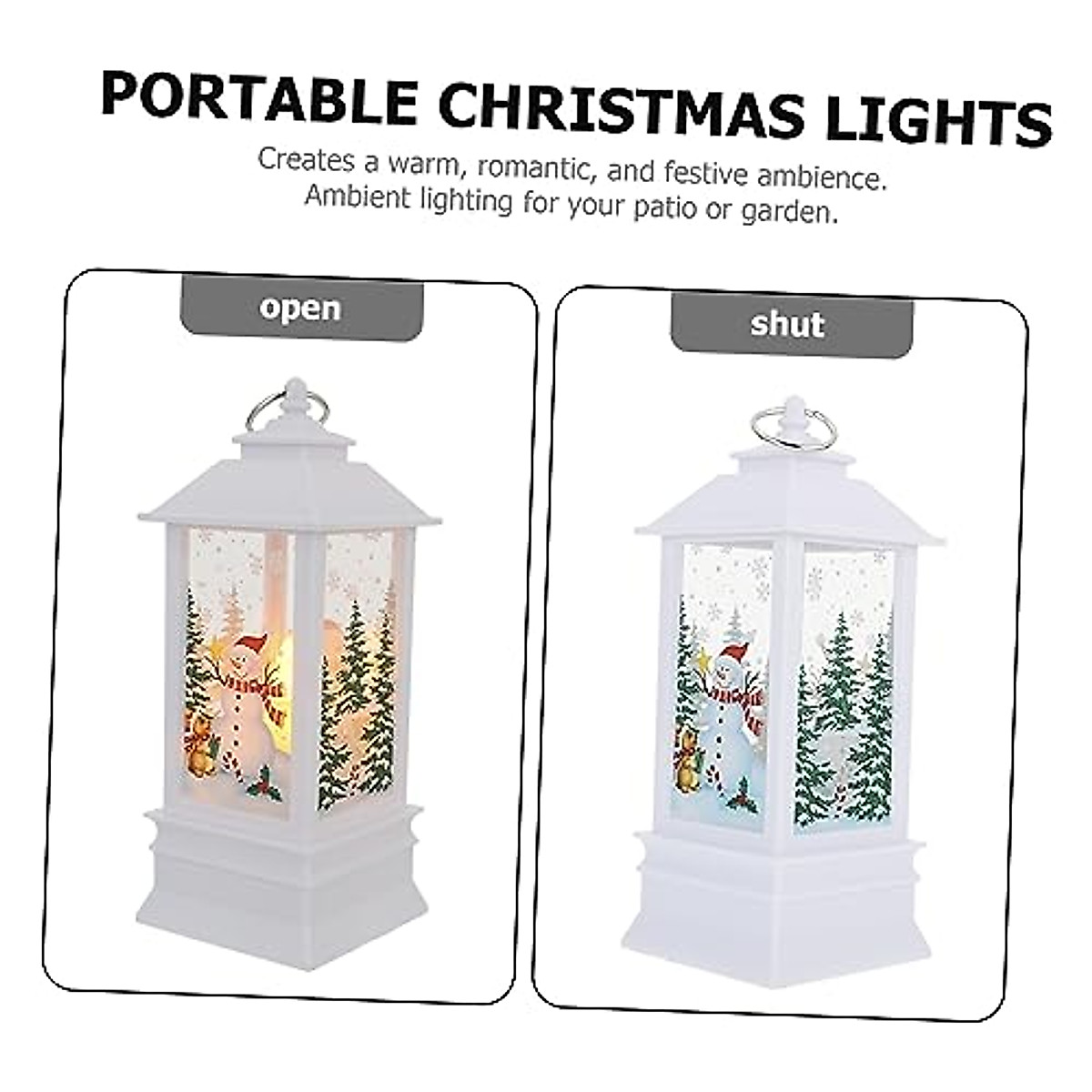 Amosfun 1PC Music Decor LED Lanterns Portable Lantern Christmas Decor Christmas Lantern Nativity Snowglobe Christmas Lamp Glitter Lanterns Musical Snow Globe Large Bedside lamp