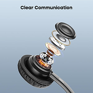 MKJ Call Center Headset with Microphone, Telephone Headset for Office Phone Corded RJ9, Wired Headphone for Landline Altigen Polycom Gigaset Avaya 1408 Aastra 6573i AudioCodes Toshiba Fanvil etc