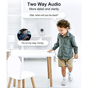 Jennov 2K Pan/Tilt Indoor Cameras for Home Security - 2.4 GHz Pet Dog Camera with Phone App, WiFi Baby Camera Monitor, Color Night Vision, Motion Detection, Auto Tracking, Compatible with Alexa