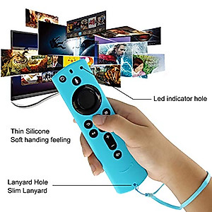 Pinowu Remote Case for Fire TV Stick 4K Compatible with All-New 2nd Gen Alexa Voice Remote Control Cover (2 Pack: Turquoise and Purple)