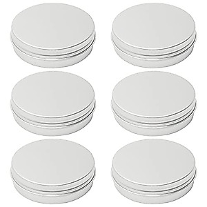 Othmro 6Pcs 3.4oz Metal Round Tins Aluminum Tin Cans Jar Refillable Containers 100ml Tin Cans Tin Container Bottle with Screw Lid for Salve Spices Lip Balm Tea Candies Silver 83×23mm