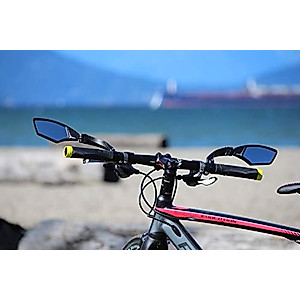 Hafny NEW Handlebar Bike Mirror, HD,Blast-resistant, E-bike Mirror, Glass Lens, HF-MR095 (Silver Left)