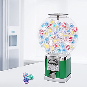 Gumball Machine Big Bubble Gumball Dispenser Machine 1.26in Ball Bulk Vending Machine w/Key Classic Bubble Capsule Toys Candy Dispenser Vending Machine (Green)