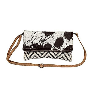 Myra Bag Winsome Upcycled Canvas & Cowhide Crossbody Bag S-1350