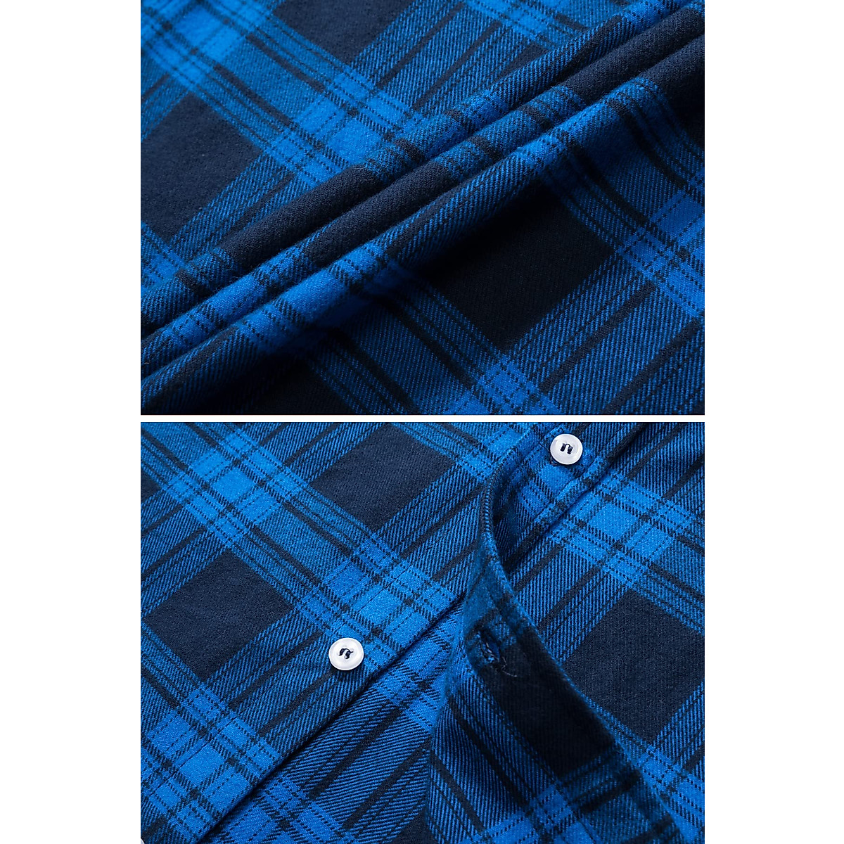 MAGCOMSEN Men's Long Sleeve Shirt Button Up Flannel Plaid Shirts Casual Work Shirts Spring Fall Shirts Green,2XL