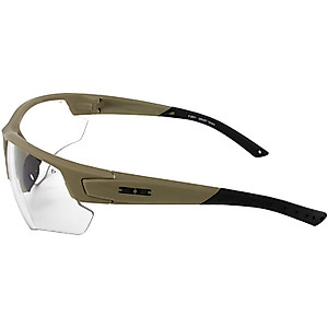 Epoch Eyewear Grunt Tactical Shooting Range Safety Sunglasses Tan Frames with Clear Lenses