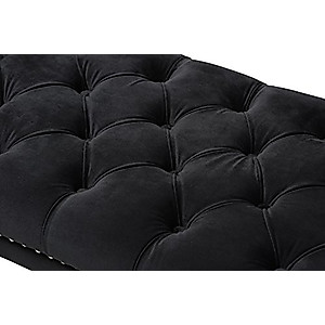 Baxton Studio Herblay Bench, Black