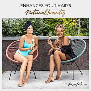 THE PERFECT HAIRCARE Microfiber Curly Hair Towel Wrap with Wet/Dry Brush - Fast Drying and Gentle Detangling for Women, Girls, Kids, Children - Great for Travel, Gifts and Hair Extensions