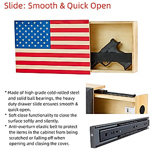 DeYoungArbeit Pistols Wall Cabinet with Magnetic Lock, Wall Shelf Gun Safe, Handmade Wooden Box Storage (Wood Cover)