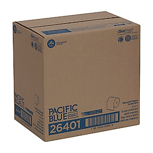 Pacific Blue Basic Recycled Paper Towel Roll (Previously Branded Envision) by GP PRO (Georgia-Pacific), Brown, 26401, 350 Feet Per Roll, 12 Rolls Per Case