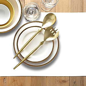 BannerBuzz Table Runner, Polyester Fabric, 170 GSM, Hot Knife Cut Finishing, Full Color, 1440DPI, Dye-Sublimation Printing (30" W X 72" H, White)