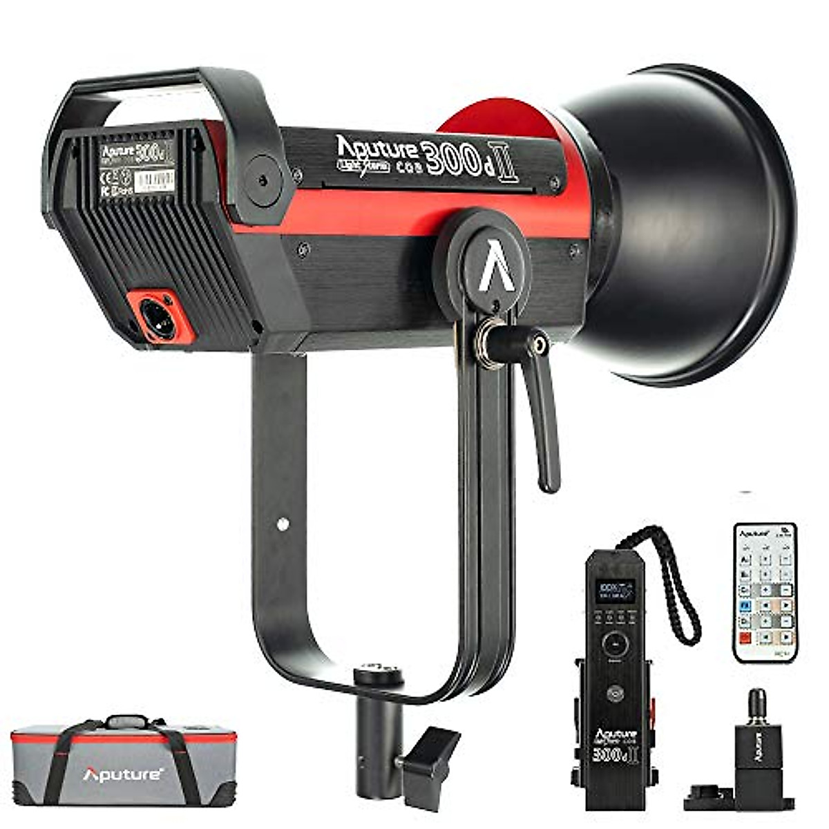 Aputure COB 300D II Led Video Light,Aputure 300d ii LED Photographic Lighting V-Mount CRI97+ TLCI97+ 55000lux@0.5M 5500k Sidus Link App Control 8 Built-in Lighting Effects 2.4G 100m Control