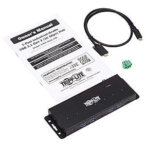 USB Hub 7-Port Industrial 4 USB-A & 3 USB C ESD Immunity Metal