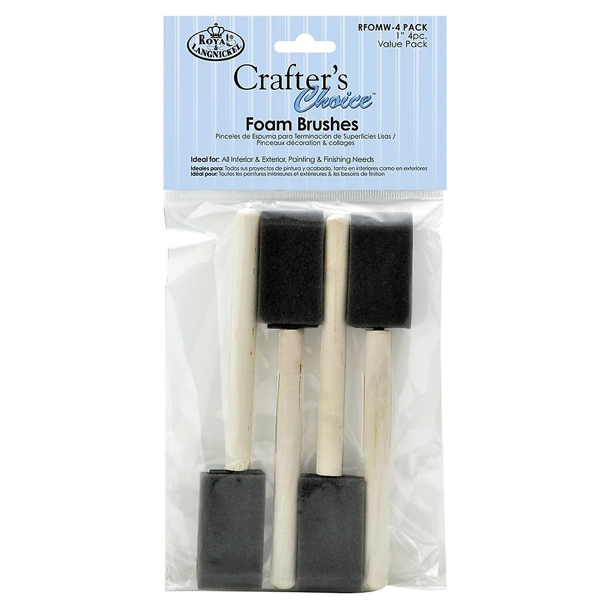 ROYAL BRUSH RFOMW-4P Foam Brush, 4-Count