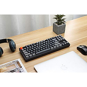 Keychron K8 Wireless Bluetooth/USB Wired Mechanical Keyboard, Hot-swappable Tenkeyless 87 Keys RGB LED Backlit Gateron Blue Switch N-Key Rollover, Aluminum Frame for Mac and Windows
