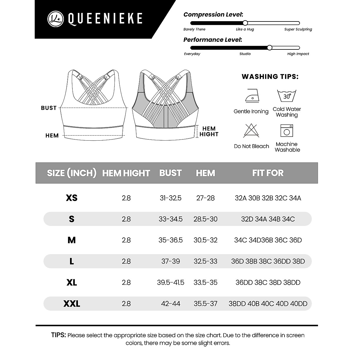 QUEENIEKE Strappy Longline Sports Bras for Women - Wirefree Spaghetti Criss Cross Workout Gym Yoga Free to Be Bra (Black, Medium)