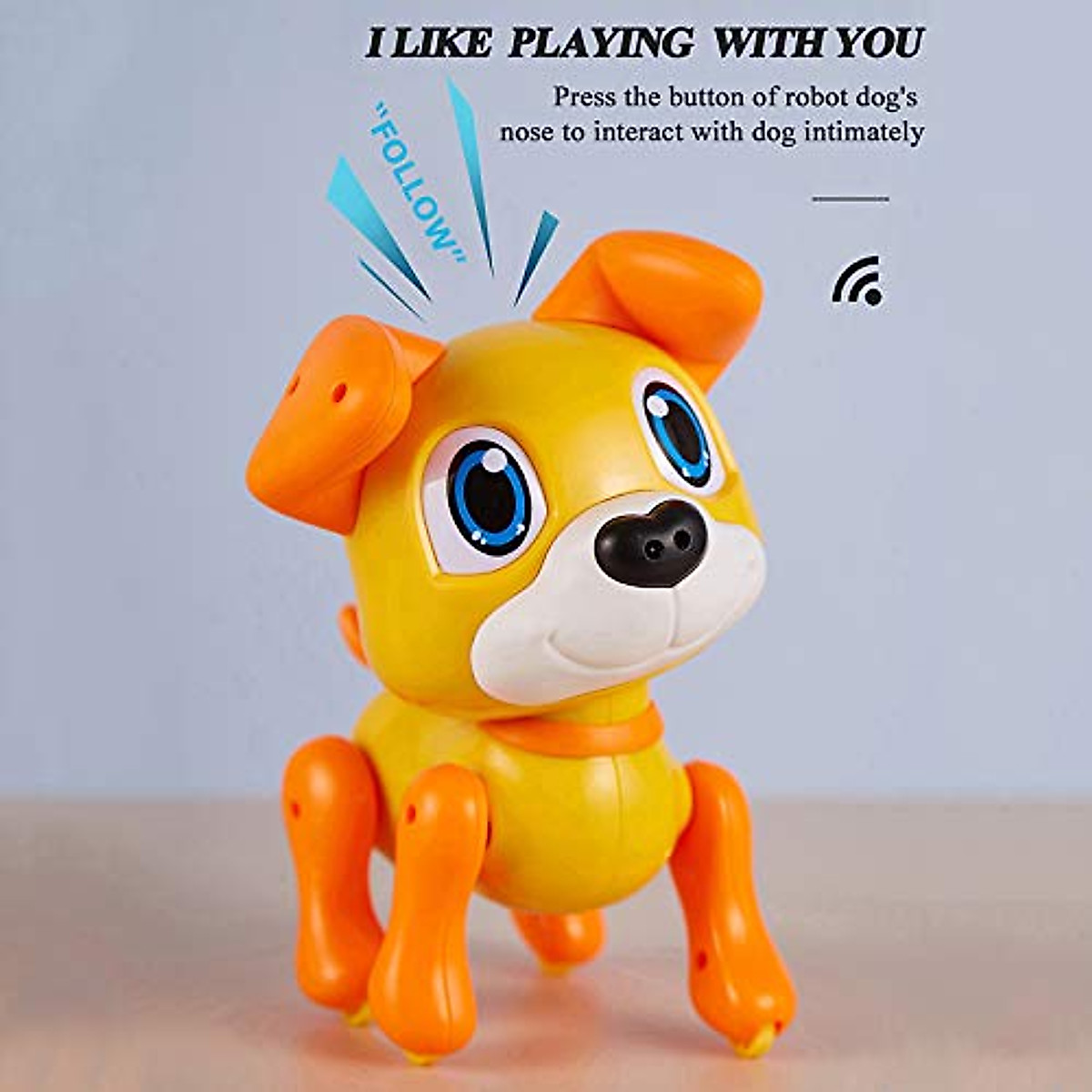 Robot Dog Toy, Safe Durable Smart Puppy, Patrol Mode for Playing Baby 3 Years Old + Children(Yellow)
