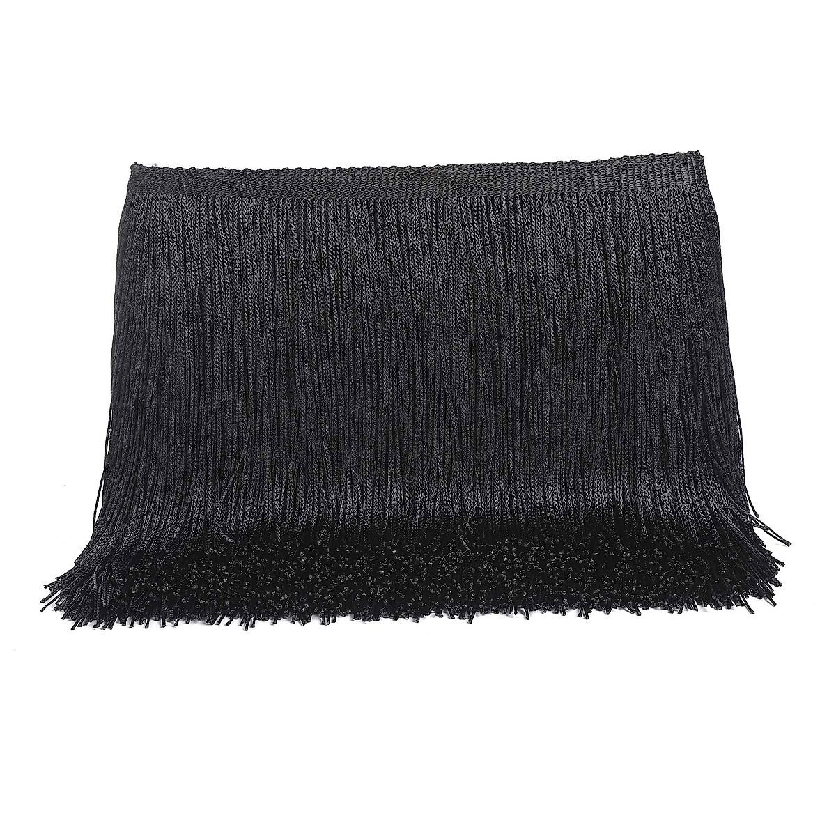 10 Yards Sewing Fringe Trim - Fringe Tassel 15cm Width for Skirt Wedding Dress Lamp Shade Decoration(Balck)