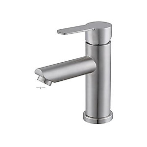1 Pcs Kitchen Faucet Stainless Steel Hot and Cold Faucet Wash Basin Basin Faucet Bathroom Bathtub Accessories Set Sink Bathtub Faucet (Color : Silver)