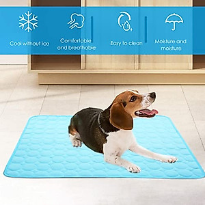 Dog Self Cooling Mat Pet,Breathable Summer Cooling Pads,WashableIce Silk Sleep Mat,Pet Cooling Blanket Sleeping Kennel Mat Pad Non-Toxic Sleep Bed Mat for Large Dogs Cats Animal Chilly Pad