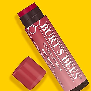 Burts Bees 100% Natural Tinted Lip Balm, Red Dahlia with Shea Butter & Botanical Waxes 1 Tube