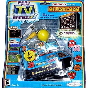 4KIDS Toy / Game Ms. Pac-Man and Friends Plug & Play TV Games with Joystick - Greatest Arcade Game of All Time
