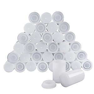 35mm Film Canisters with Caps (35 Pack) Plastic White Empty Film Canister Case Bulk with Lids Storage Reel Containers for Storing Film, Small Accessories, Beads