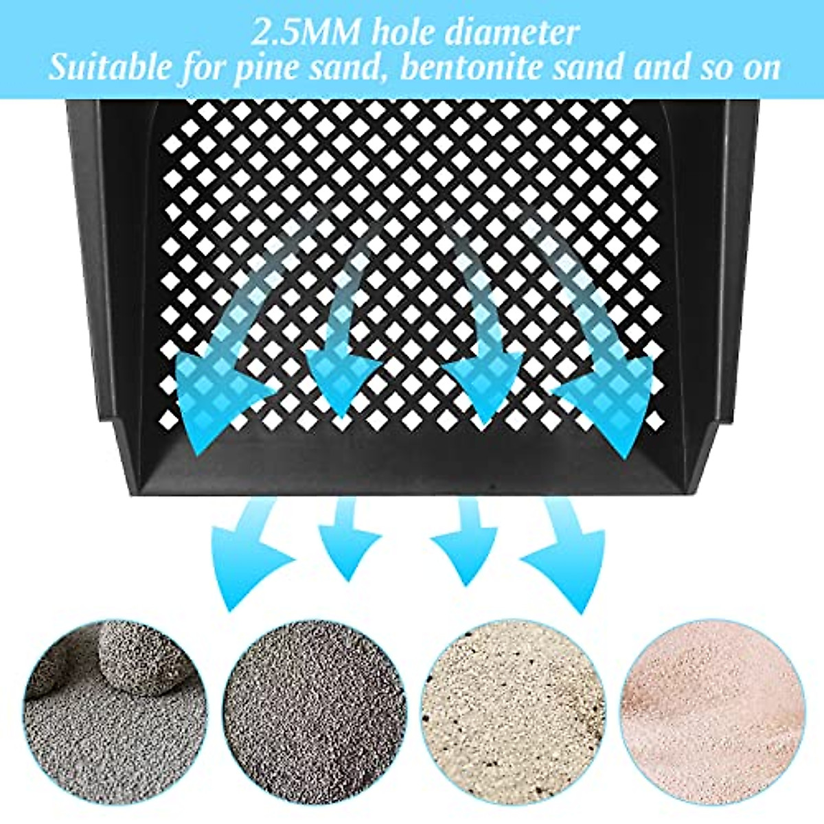 DHXYZZB Cat Kitty Litter Scoop Small Holes Fine Litter Scooper Shovel for Cat Dog Rabbits Hamster Snake Sifter Scoop High Qulity PVC Non-Toxic (2.5mm Hole)