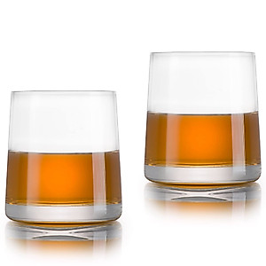 Thumbs Up Whiskey Decanter Set - with Two 10 oz Whisky Glasses - on Rich Wood Mahogany Base Tray - Business Gift Set - Whiskey/Wine Dispenser for Liquor, Scotch, Bourbon, Vodka - 32oz - Bezrat