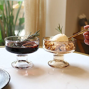 Small Trifle Bowl Clear Glass - Set of 6 Ice Cream Bowl for Fruit Dessert Salad 3.9" Serving Bowls 8oz Wide Mouth Glass Cups with Stand (transparent)