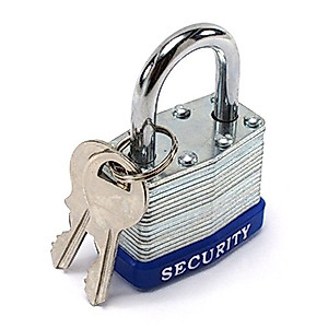 Elitexion Heavy Duty Laminated Steel Padlock, Commercial Grade Keyed Alike 1-Inch (Pack of 6)