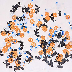 NUOBESTY Halloween Party Favor Thanksgiving Day Confetti Art Craft Star Sequins Confetti for Halloween Night Decked Dinner Table Decor Party Decoration Confetti Sprinkle Dining Table