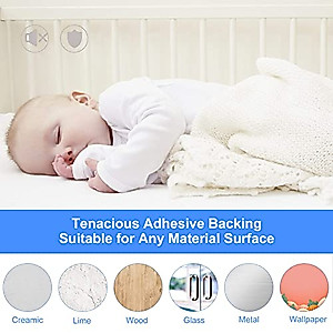 Door Stopper Wall Protector 8 PCS, Door Stop with Strong Back Adhesive, Quiet and Shock Absorbent Silicone Wall Protectors from Door Knobs, Prevent Damage to Wall, (White, Clear)