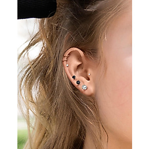 12 Pairs Silver Earrings Surgical Steel Earrings Hypoallergenic Zinc Earrings Set Women's Earrings Men's Earrings Cubic Zirconia Studs Earrings 3mm-8mm