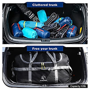 REDCAMP Foldable Duffle Bag with Wheels 120L 30", 1680D Oxford Collapsible Extra Large Duffel Bag with Rollers for Camping Travel Gear, Black