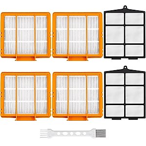 6-Pack Replacement Part for Shark AV2501AE RV2502AE AV2501S RV2520AOUS AV2510AOUS Smart AI Robot Vacuum Cleaner,4 x HEPA filters,2 x Pre-Motor Filter for shark av2501s filters