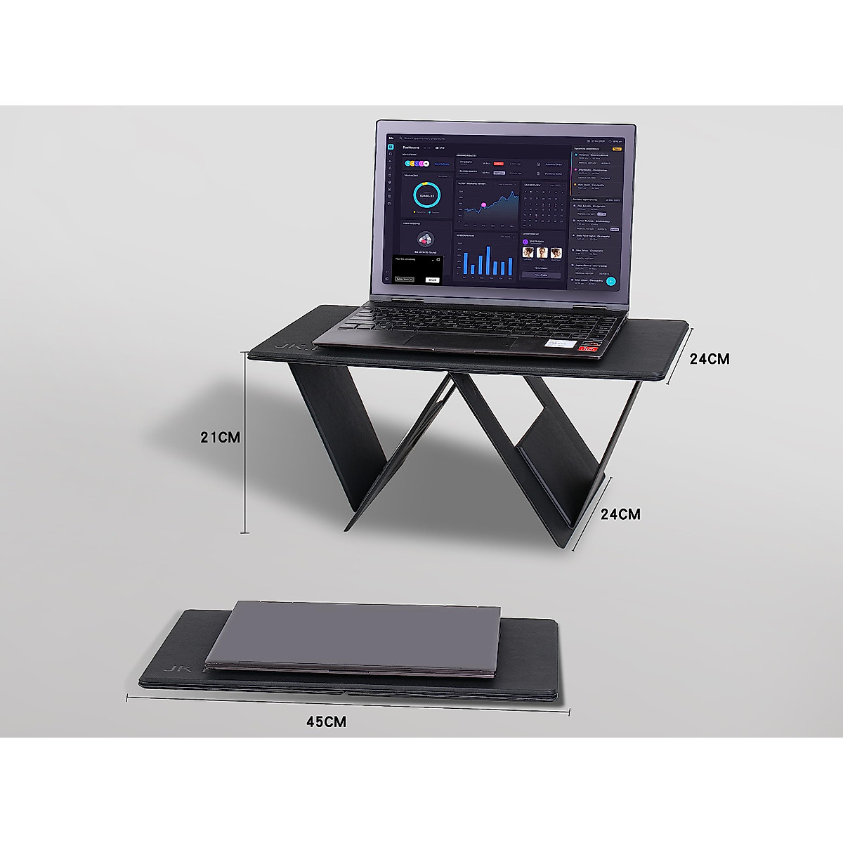 MRJKNRO.KJ Folding Table Desk at Home in The Office and car for Computer Laptop Pad Phone Reading Writing Easy to use Carry and stroage Lightweight (Black, 9.4“X17.7"X8.26")