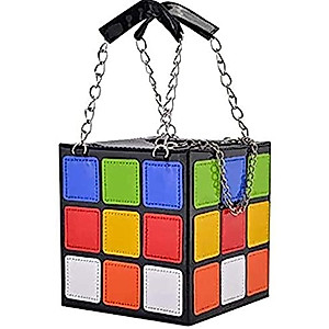 Women's Cute cube Shape Handbag Magic Shoulder Bag Clutch Bag, Colorful Purse (15cmX15cmX15cm)