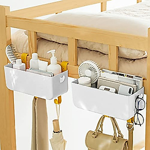 Clothes Moving Bags Student Dormitory Bedside Storage Storage Hanging Basket With Hook Large Capacity Compartmental Storage Hanging Storage Box under Storage Bins under Bed (A, One Size)