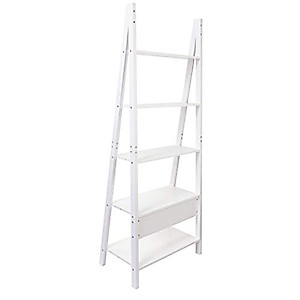 Kiera Grace Providence Miller Floor Shelf – White Matte Finish, 5-Tiered, 71-Inch by 25-Inch by 18-Inch