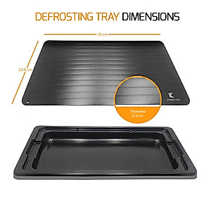Kitchen Keen Defrosting Tray with Drip Tray | Defrost Frozen Food | Extra Large Size (14" x 8")