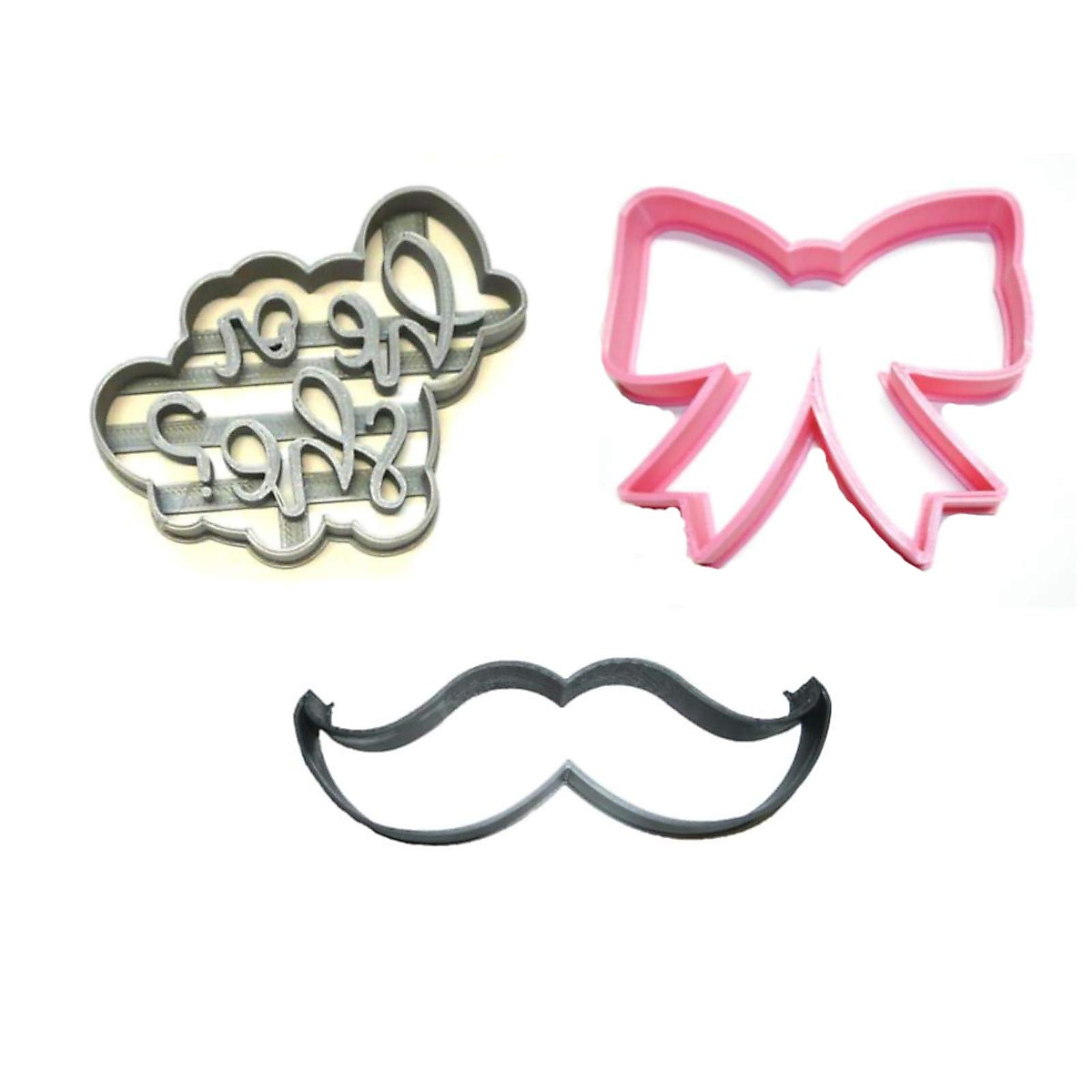 SISTER OR MISTER GENDER REVEAL BABY SHOWER SET OF 3 COOKIE CUTTERS MADE IN USA PR1207