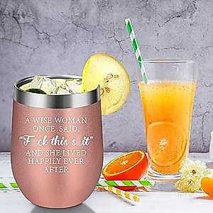 Coolife Funny Wine Tumbler - New Beginnings Gifts for Women, Drinking Gifts, Retirement, Cool Mothers Day, Birthday Gifts for Women Best Friend Coworker Her Mom Wife Sister, Fun Wine Cups